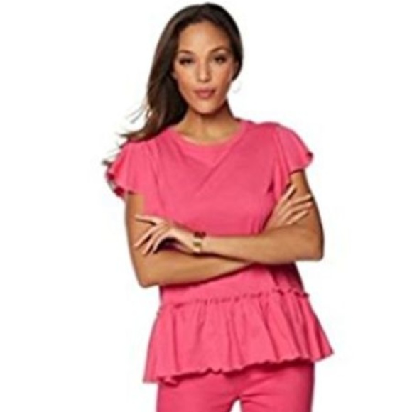 Diane Gilman | Tops | Diane Gilman Dg2 Ruffle Trimmed Top 5392 | Poshmark